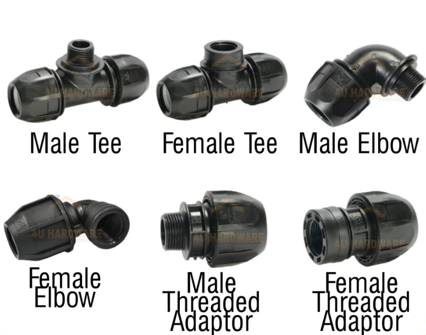HDPE Poly Fittings Male Female Connector FTA MTA Socket Elbow Tee ...