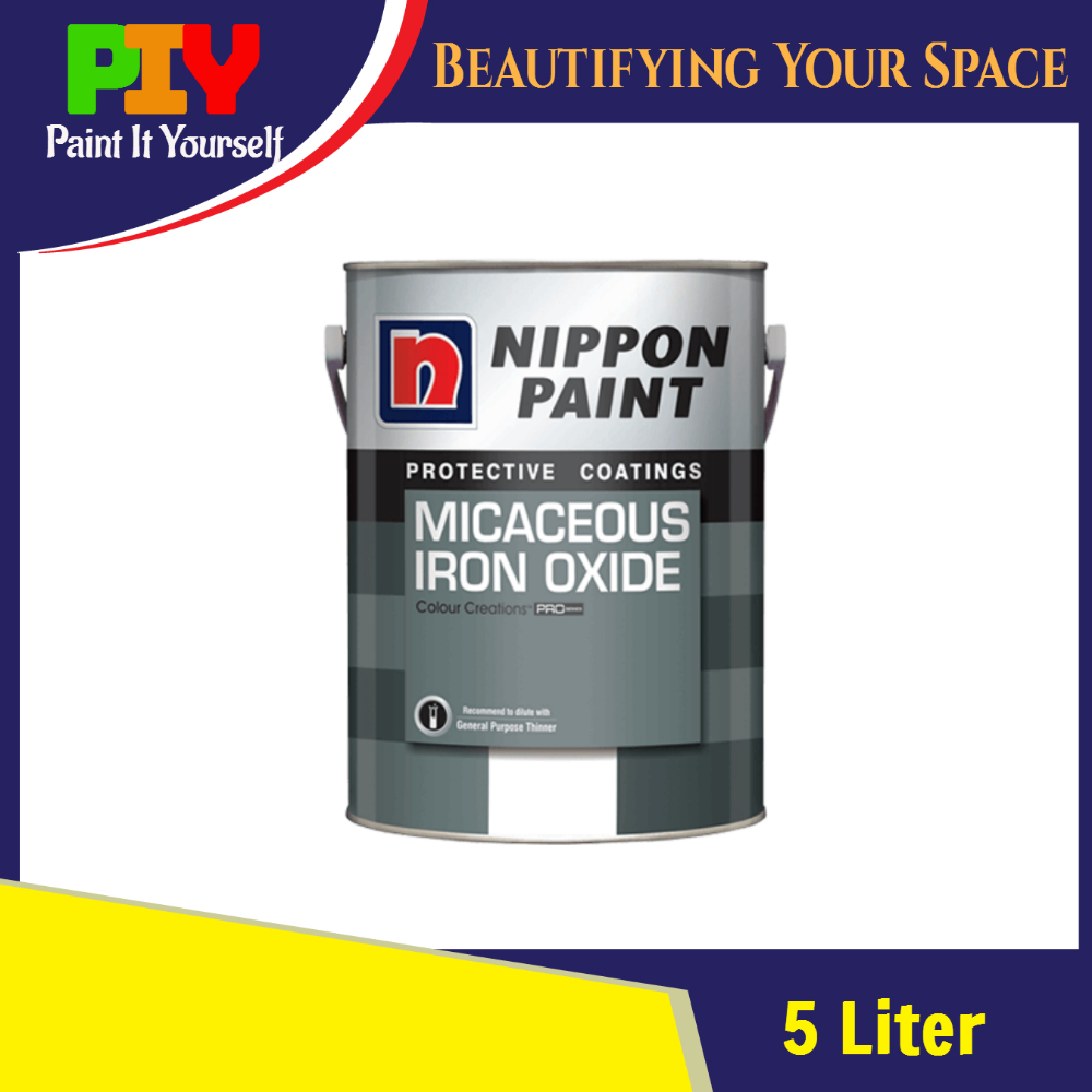 Nippon Paint Micaceous Iron Oxide (MIO) Cat Besi Minyak 5L - 5 Liter ...