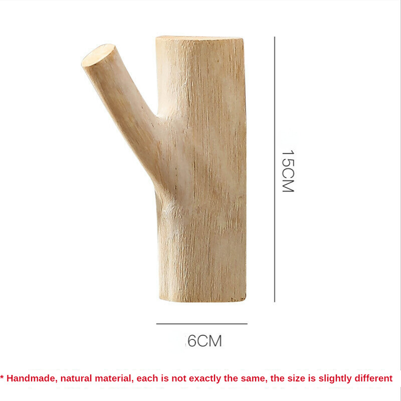 Vintage Real Natural Wood Branch Wall Hook, Wall Hanging Handmade Hook ...
