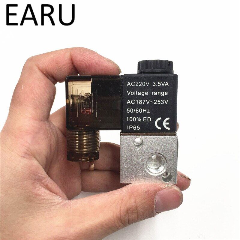 1pc 3v1-06 2 Position 3 Way Pneumatic Solenoid Valve Port 1/8" Normally Closed Pneumatic Control ...