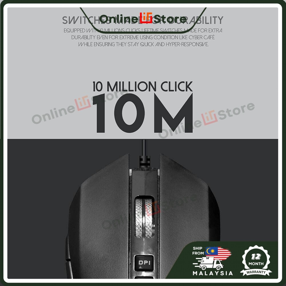 FANTECH Gaming Mouse X5S ZEUS 4800DPI Six Macro Programmable Buttons ...