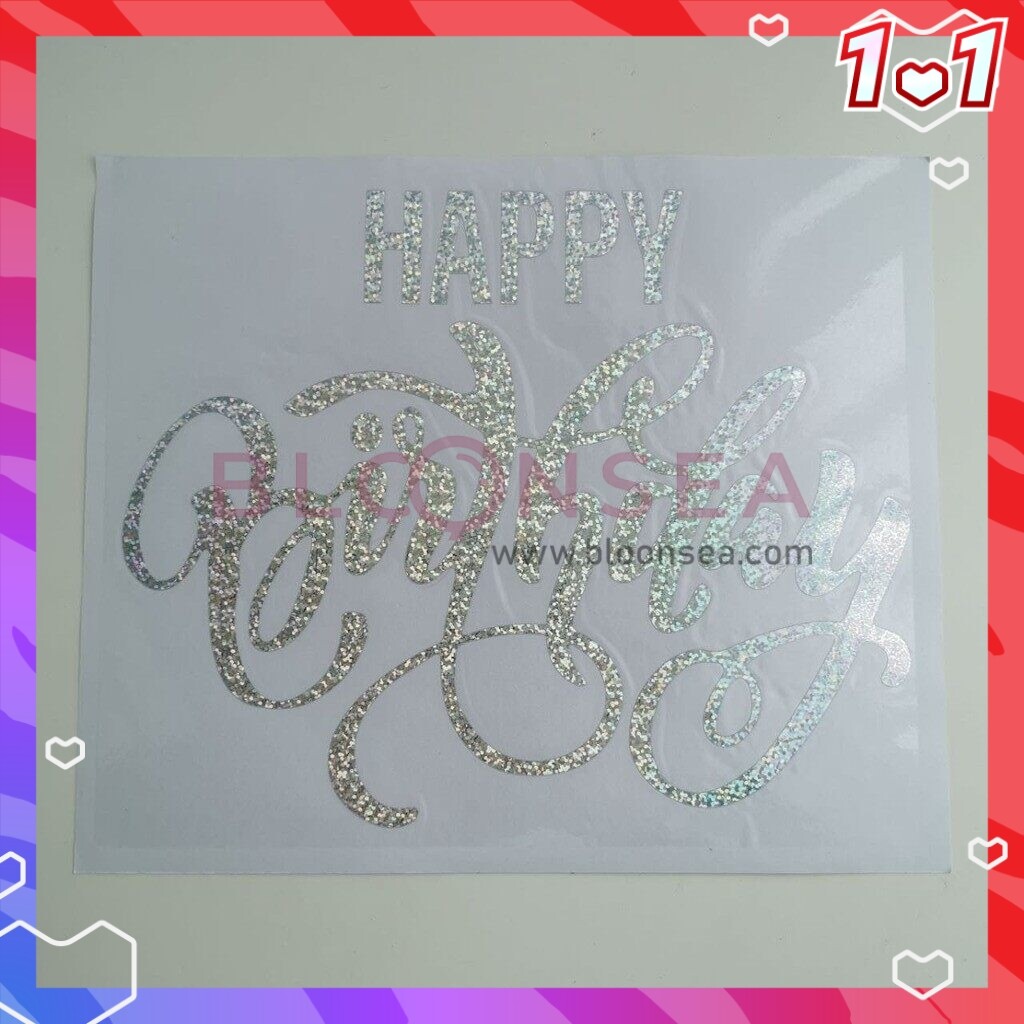 Sticker Bobo Balloon Alphabet A-Z Number 0-9 Happy Birthday Anniversary ...