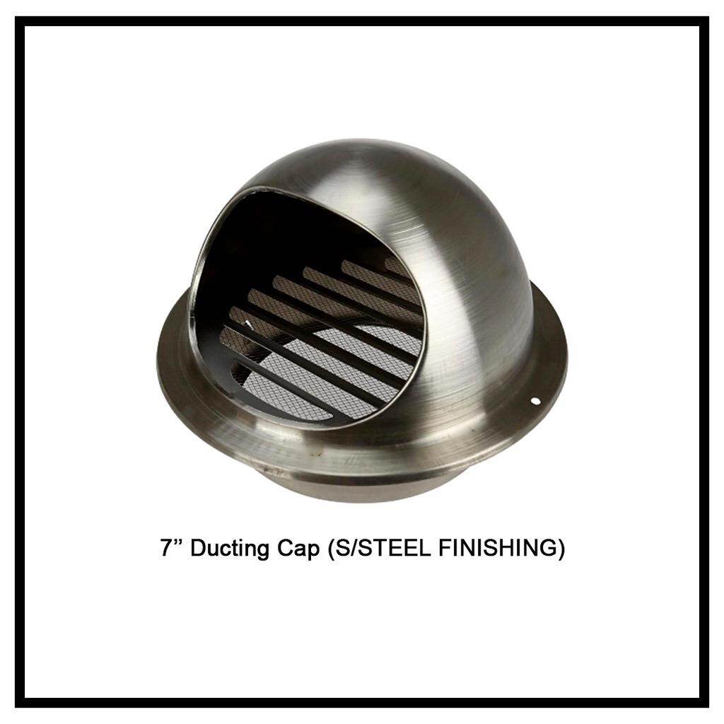 6" / 7" Inch Stainless Steel Cooker Hood End Cap Ducting Cap (Suitable ...
