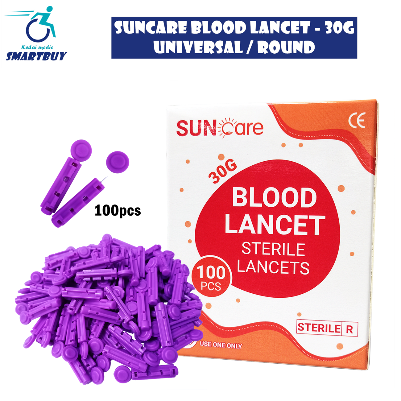 Suncare Blood Lancet Round 100's ( 30g ) | Lazada