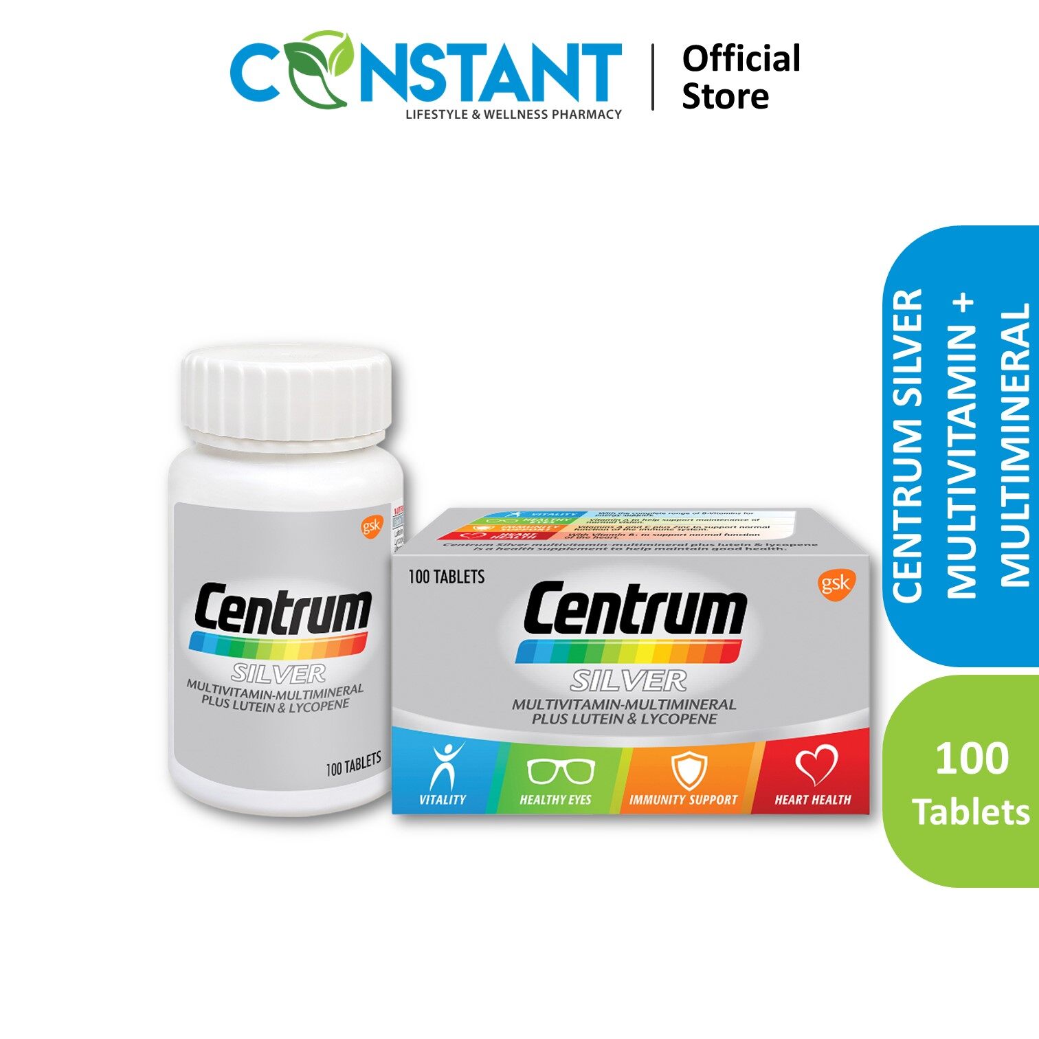 Centrum Silver Multivitamin-Multimineral Plus Lutein & Lycopene for ...