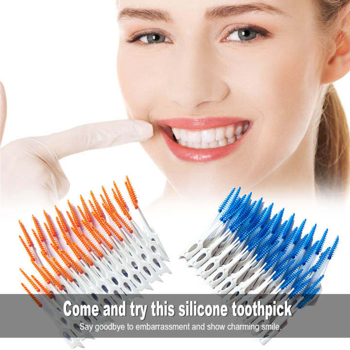 80Pcs/Box Dental Floss Interdental Brush Teeth Stick Toothpick Soft ...