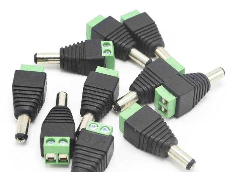 100 PCs CCTV DC Plug Male Screw On type Power connector HIKVISION ...