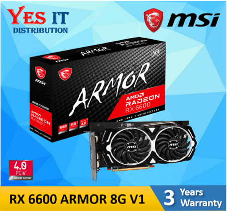 MSI Radeon RX 6600 ARMOR 8G V1 DUAL FAN GRAPHIC CARD | Lazada