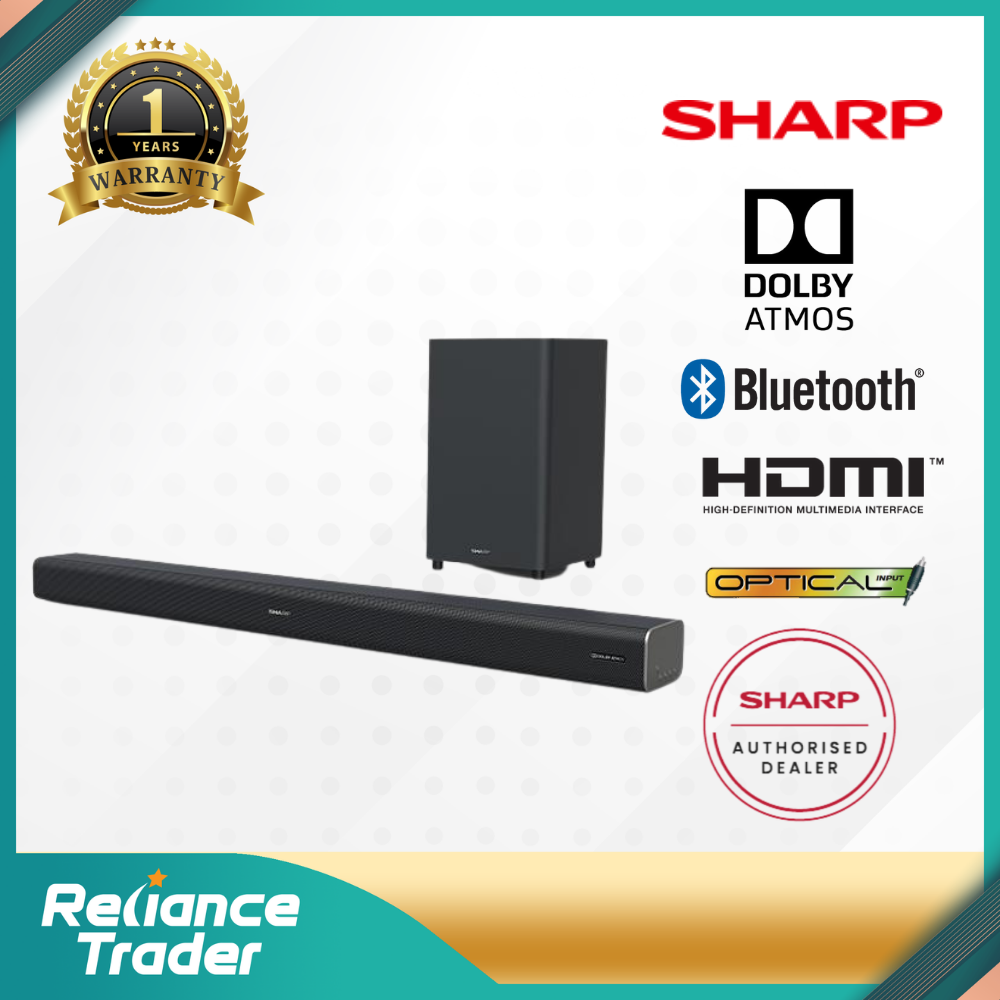 [FREE SHIPPING] Sharp Dolby ATMOS Sound Bar with Wireless Subwoofer ...