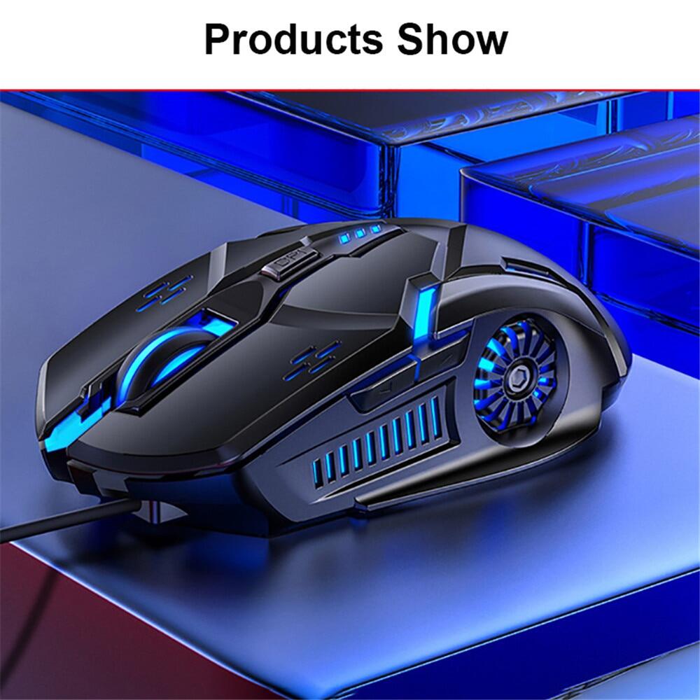 เมาส์สำหรับเล่นเกมแบบมีสาย Mute Mouse Gamer Mice 6ปุ่ม Luminous USB ...