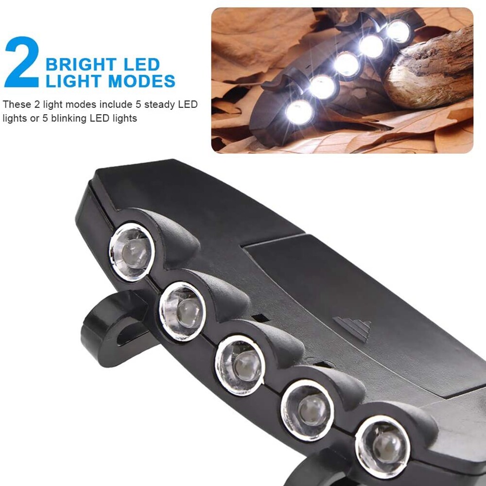 [In stock] Original Clip cap lights 5 LED clip-on lamp Night fishing ...