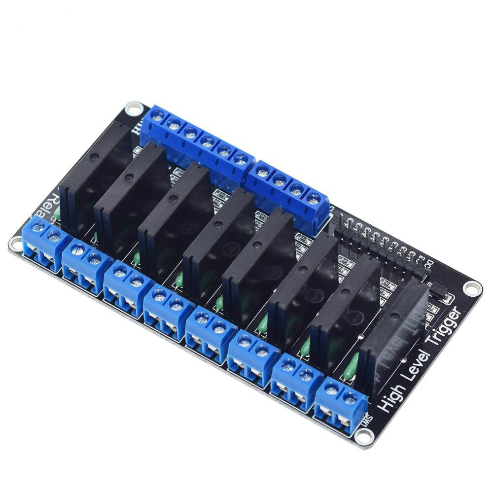 8 Channel 5V DC Relay Module Solid State High Level SSR AVR DSP for ...
