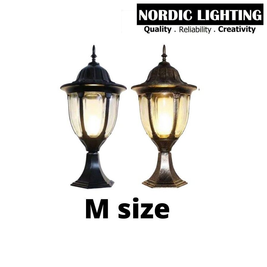 M size Lampu Pagar Outdoor Gate Light Lampu Pillar Nordic Lighting Gate ...