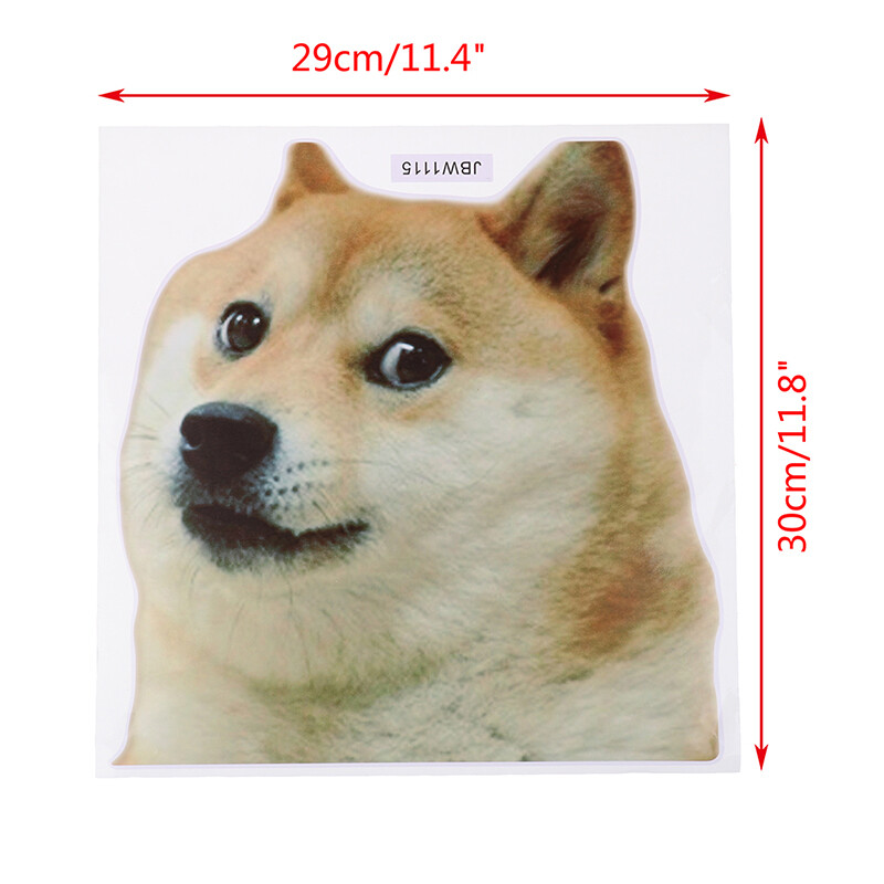1PCS 29X30cm WOW Dogecoin Car Decal Vinyl Sticker Cute Dog Pattern Dog ...