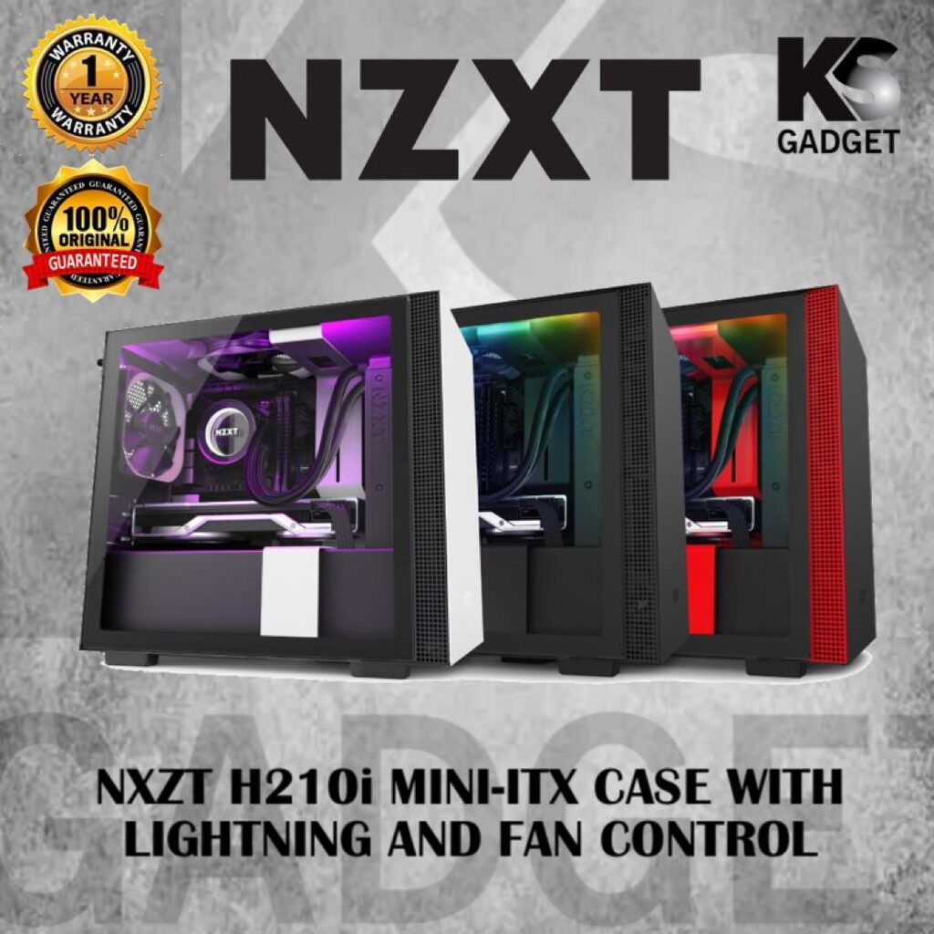 # NZXT H210i [BLACK / WHITE / RED] Mini-ITX Case with Lighting and Fan ...