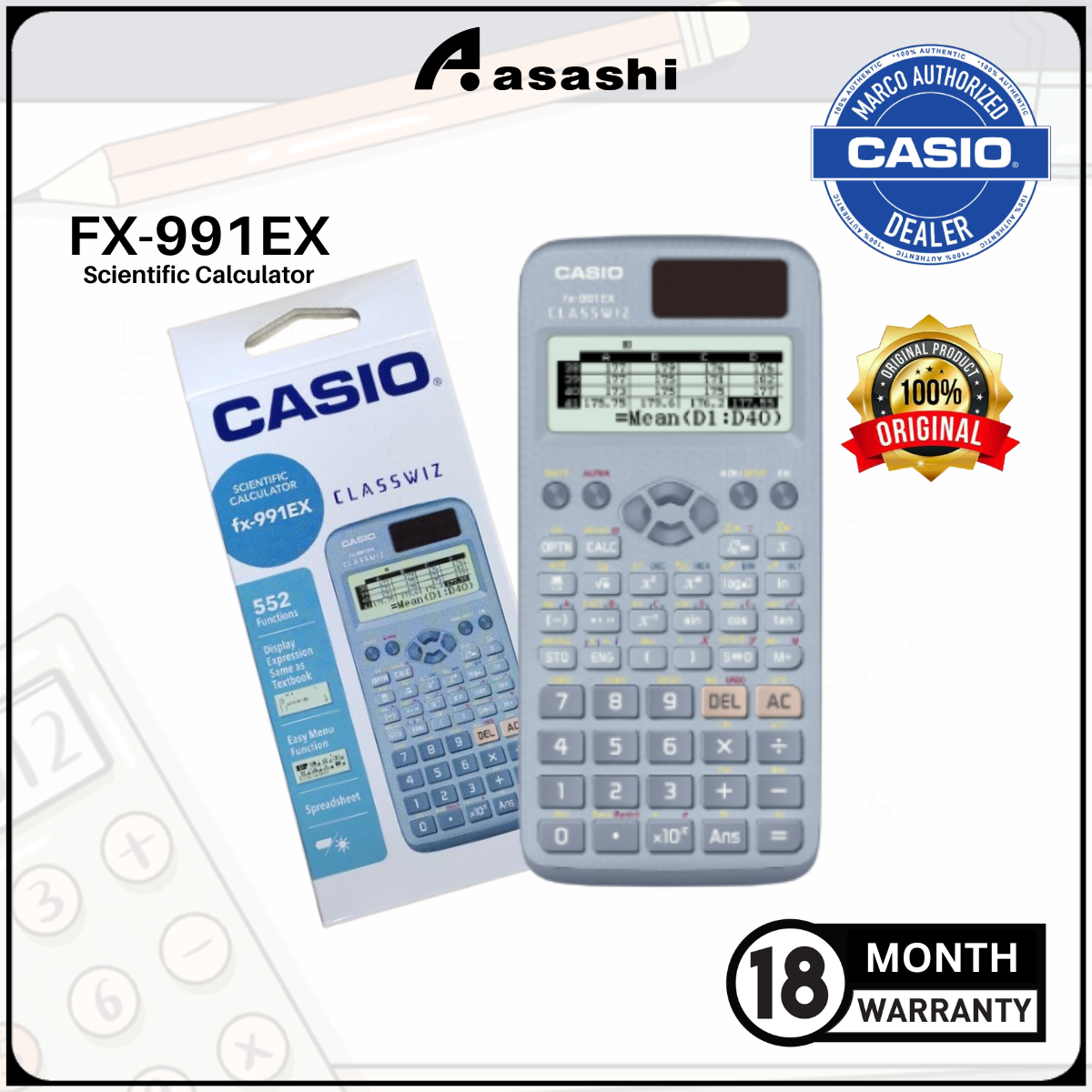 Casio FX-991MS 2 /Casio FX-991EX (Black/Pink/Blue) Scientific ...