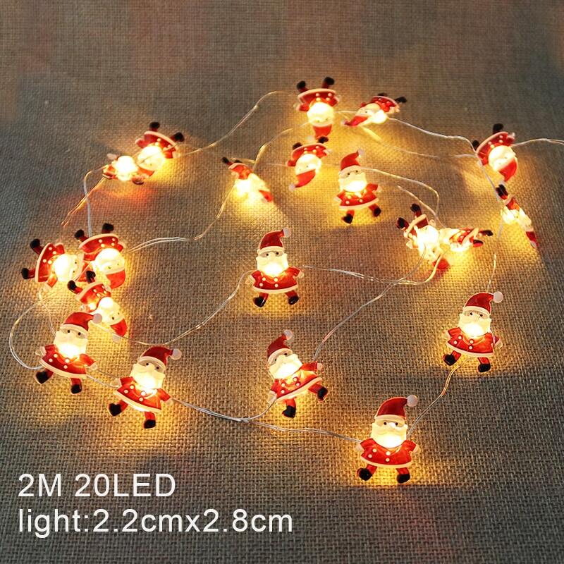 2M Snowflake Santa Claus LED Garland String Lights Merry Christmas ...