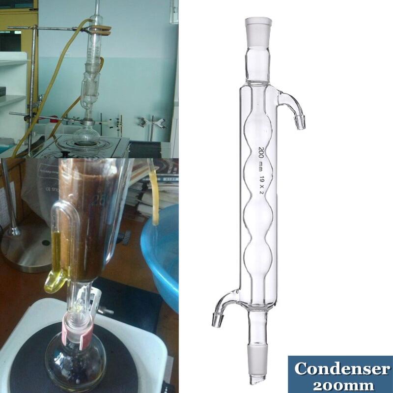 200มม.19X2 Joint Glass Spherica Condenserเคมีขดลวดคอนเดนเซอร์Labชุด ...