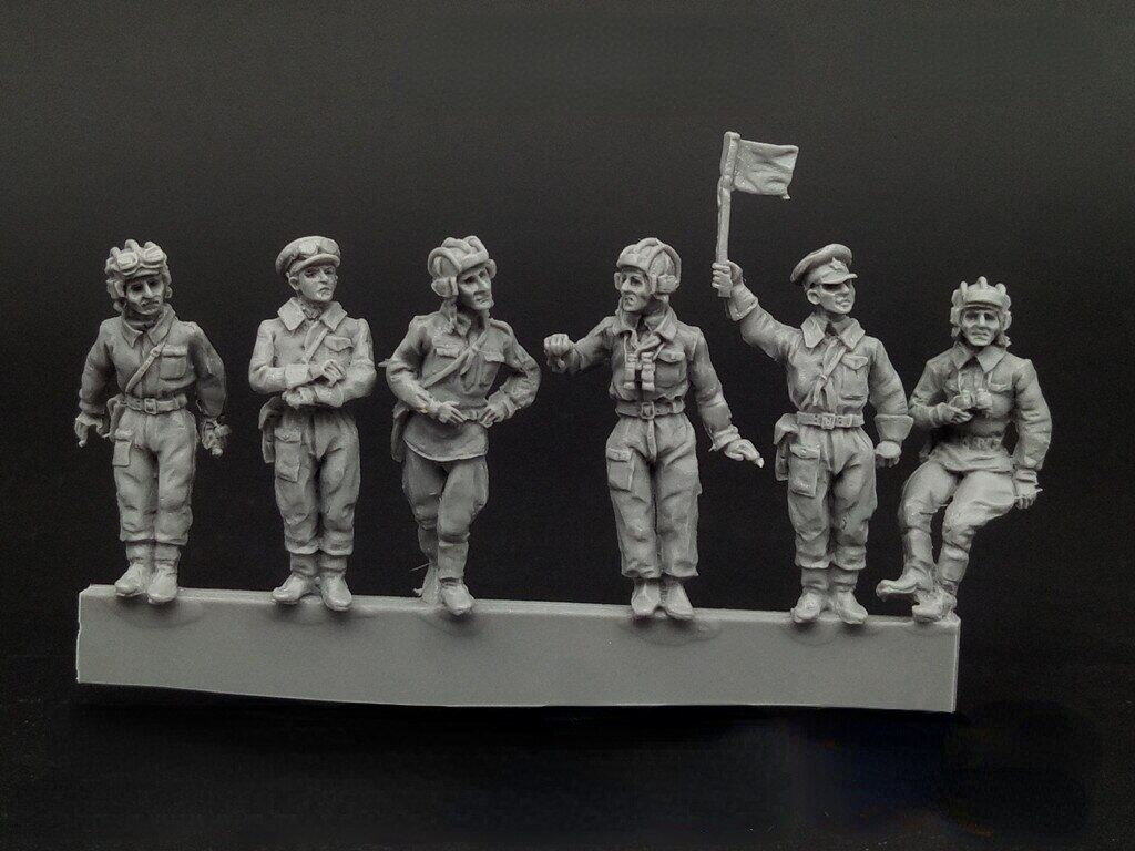 ฟิกเกอร์เรซินหล่อ1/72 Wii Soviet โมเดลลูกเรือทหารหุ้มเกราะชุดประกอบ ...