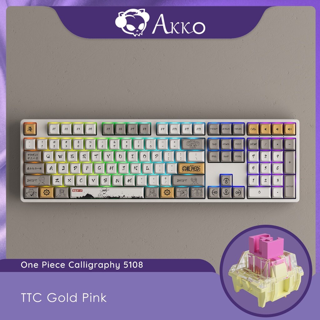【Ready Stock】Akko One Piece Calligraphy 5108S RGB Wired Mechanical ...
