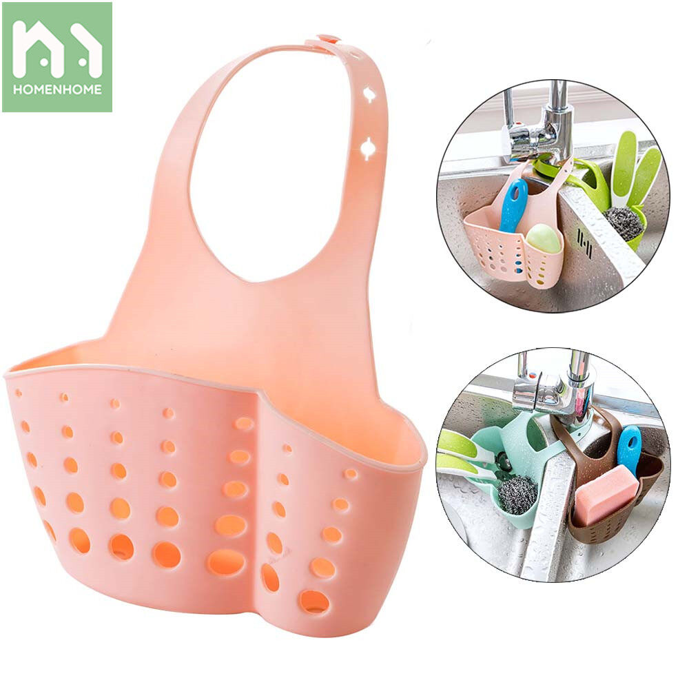Homenhome Sink Drain Basket Hanging Storage Rack Sponge Brush Holder ...