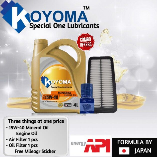 KIA PICANTO 1.1 ,NAZA SURIA AIR FILTER + OIL FILTER + KOYOMA 15W40 ...