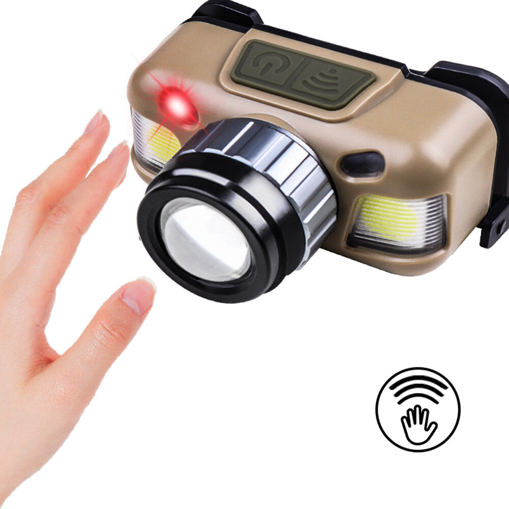[In Stock] Ligghig Smart Sensor Headlight XPE+COB 5 Lighting Modes Mini ...