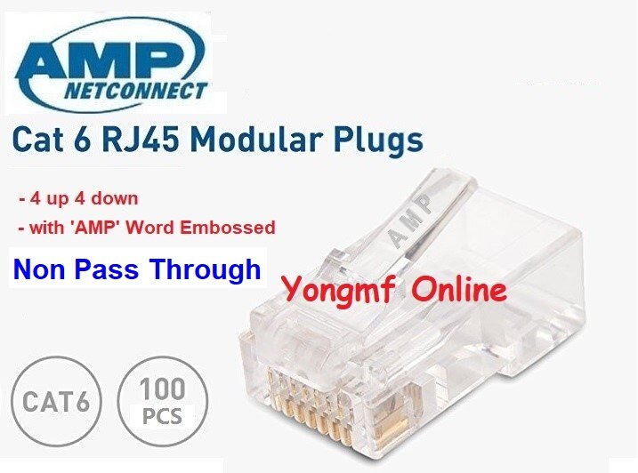 AMP Tyco RJ45 CAT6 8P8C Unshielded Modular Plug Network Lan Connector ...