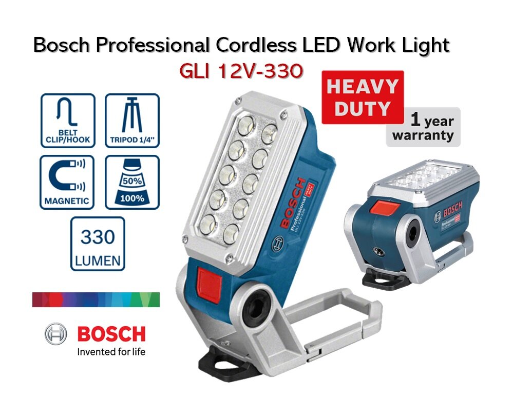 Bosch GLI 12V-330 Professional Cordless LED Work Light With 330 Lumens ...