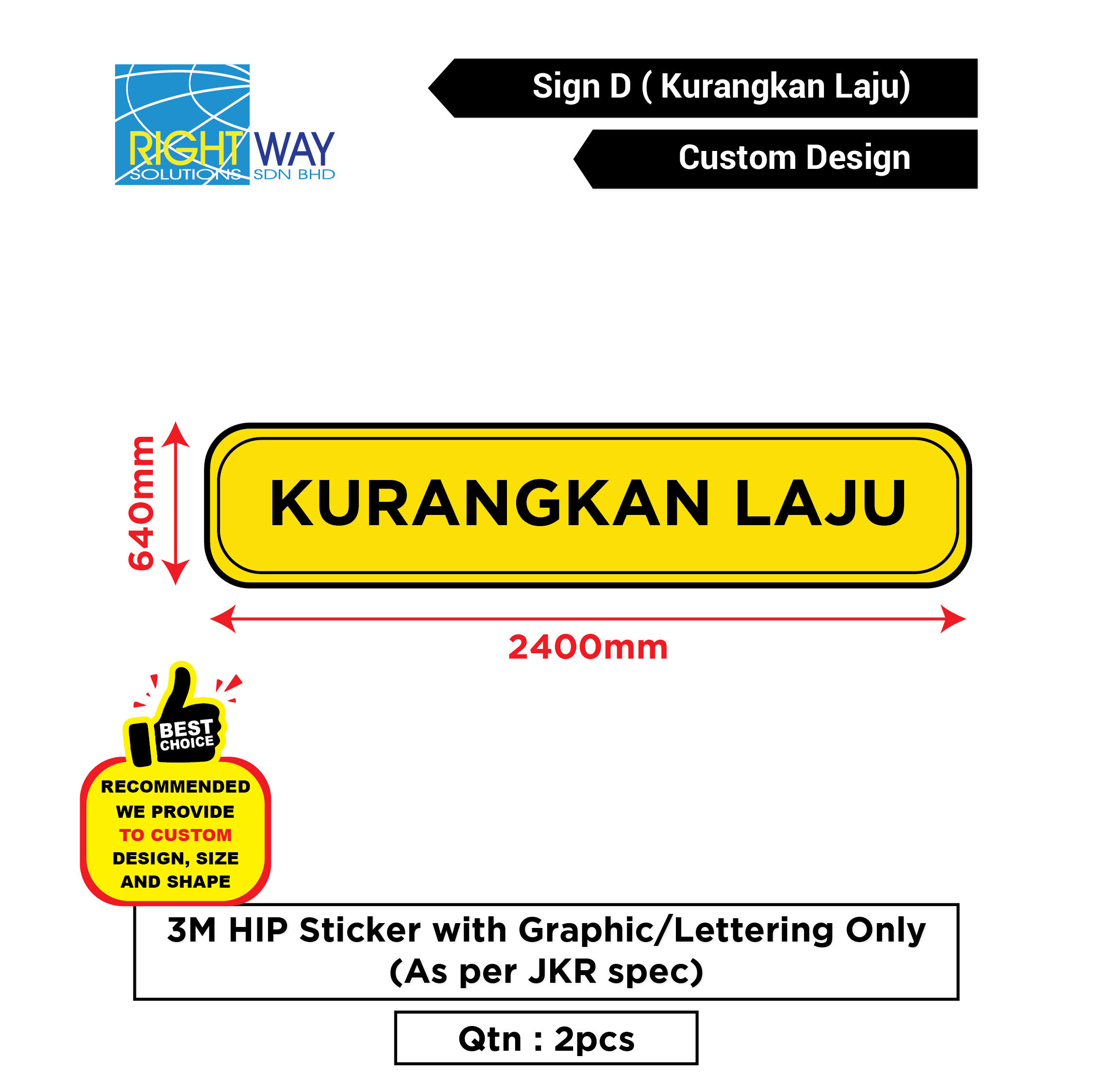 PRE ORDER 2pcs (Kurangkan Laju) ROAD SIGN / CUSTOM DESIGN/CUSTOM SHAPE ...