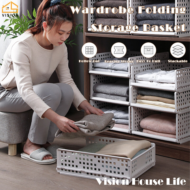 Vision Wardrobe Layered Partition Storage Rack Folding Drawer Type ...