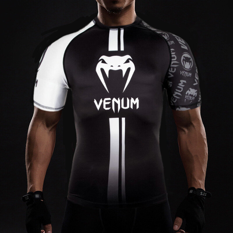 Mens Compression Shirt 3D Printed T-shirts Short Sleeve Quick Dry ...