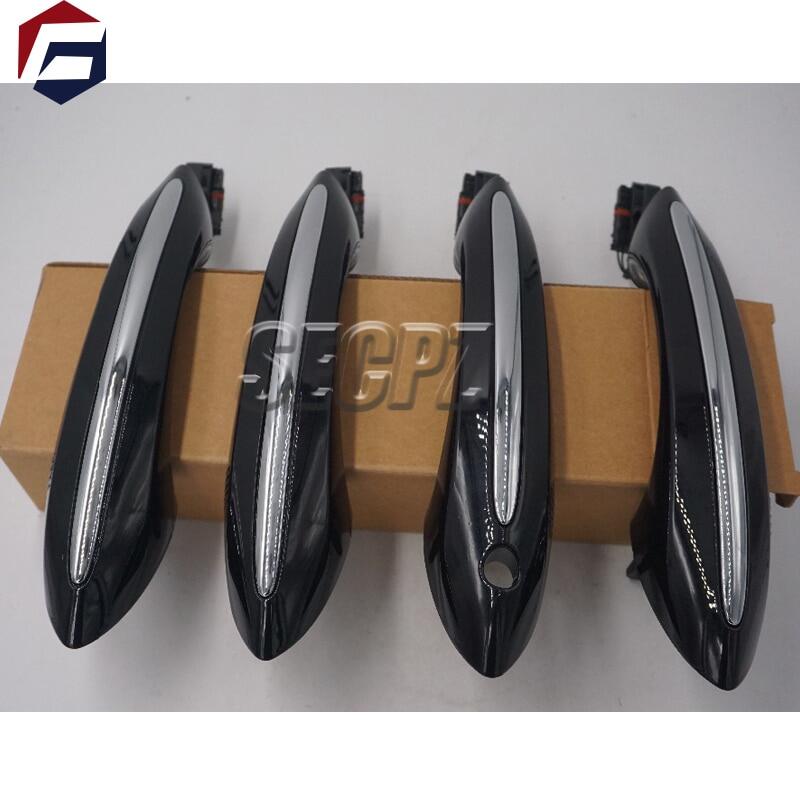 สีดำสีสบายประตูเข้าบ้าน Handle สำหรับ BMW 5 Series F11 520d 520i 523i ...