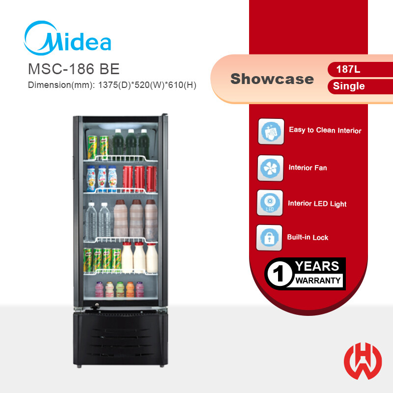 Midea Showcase Chiller 187L MSC-186BE - Black | Lazada