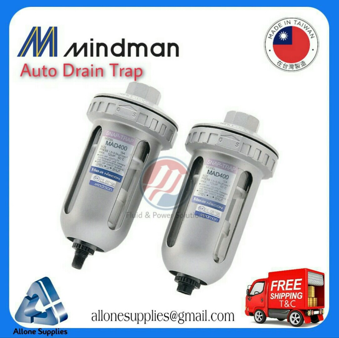 Mindman Auto Drainer MAD400 1/2" Made in Taiwan Water Drainer ...