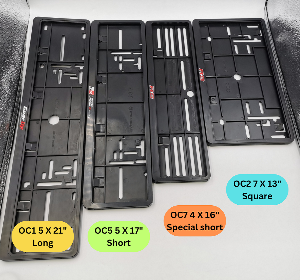 Car number plate holder Black 4 (FOUR) Universal size | UV print logo ...