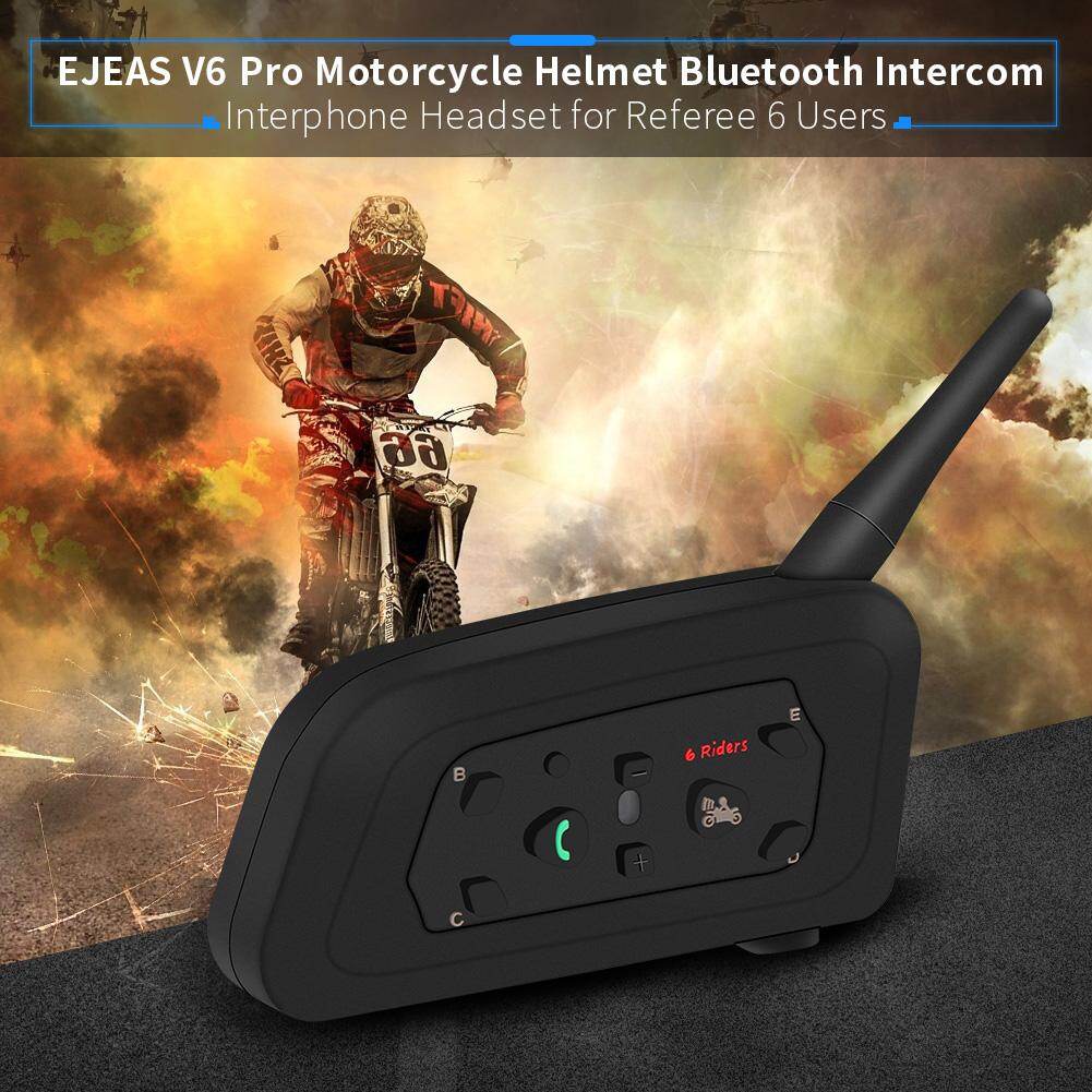 EJEAS V6 Pro 1200M Motorcycle Helmet Bluetooth Intercom Interphone ...