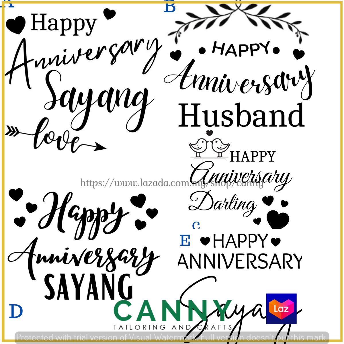 CUSTOMIZED BALLOON STICKER - HAPPY ANNIVERSARY STICKER A4 SIZE (1 PCS ...