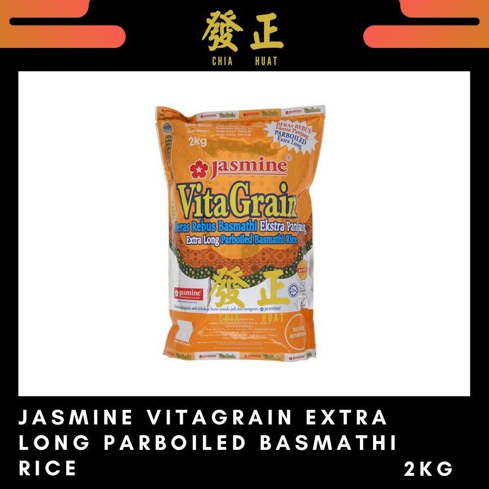 Jasmine Vita Grain Extra Long Parboiled Basmathi Rice 2kg Beras Rebus Basmathi Ekstra Panjang ...