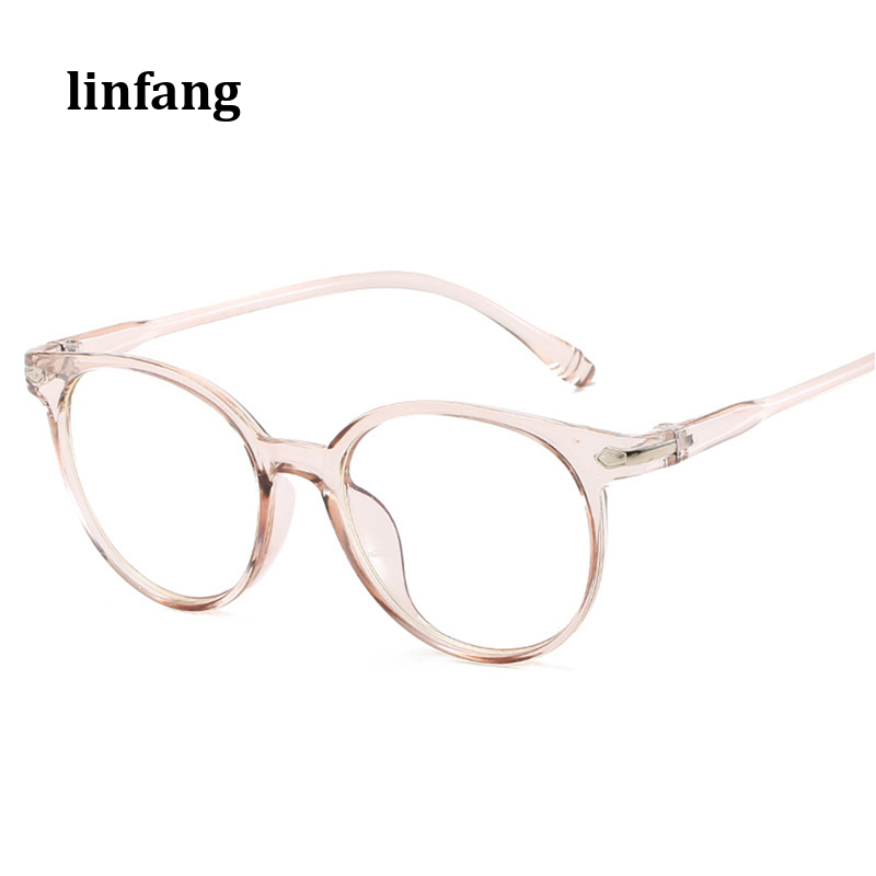 Linfang Transparent Plain Glasses PC Plain Glass Spectacles Vintage ...