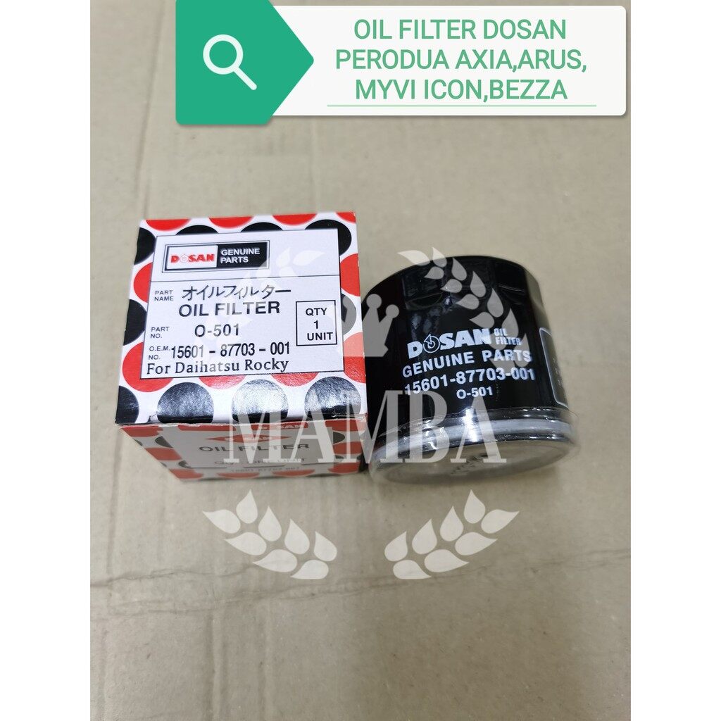 OIL FILTER DOSAN PERODUA AXIA,BEZZA,ARUS,MYVI ICON NEW [15601-87703 ...