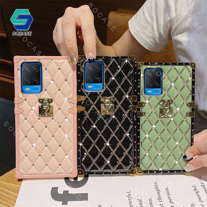 For OPPO A15/A15S A16 A54-4G A32/A53 2020 Luxury PU Leather Square ...