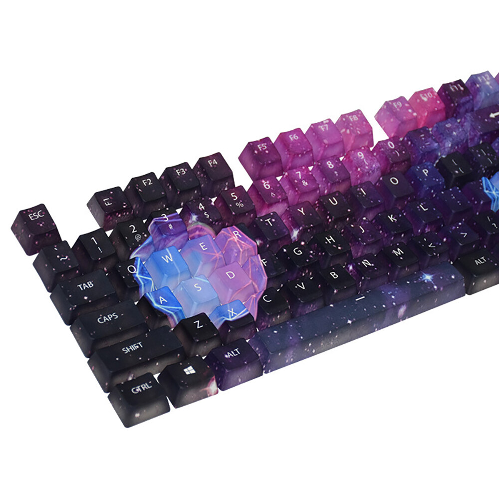 BangBangStore Starry Sky Galaxy Theme OEM PBT Full Set Keycaps PBT Dye ...