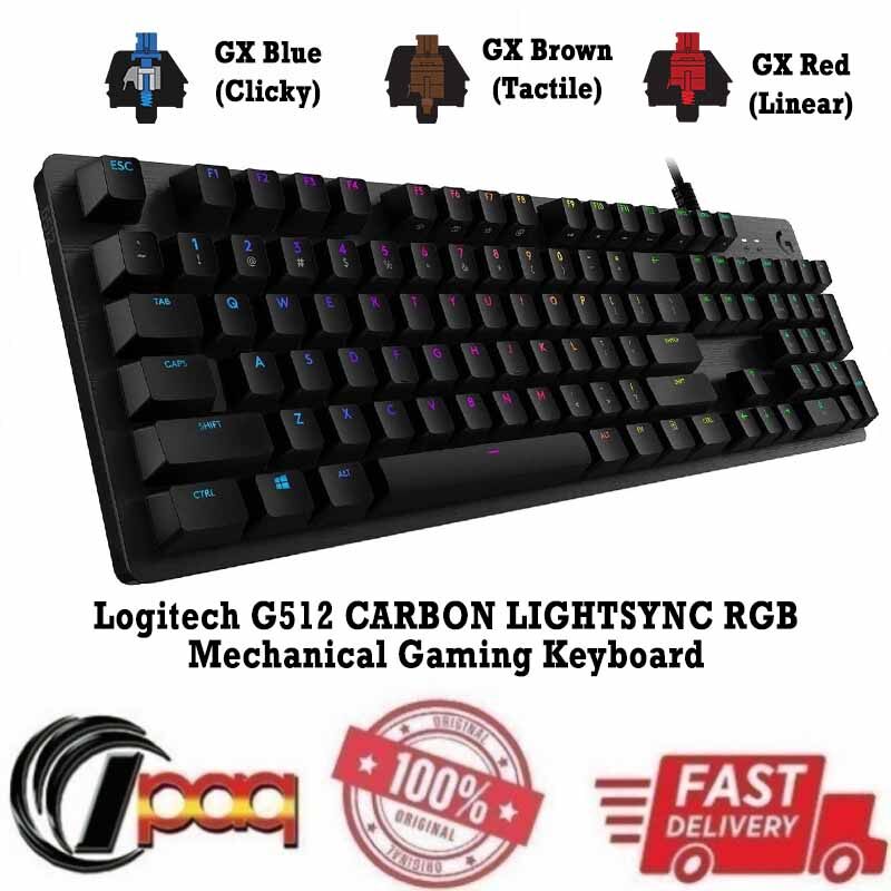 Logitech G512 CARBON LIGHTSYNC RGB Mechanical Gaming Keyboard [GX Blue ...