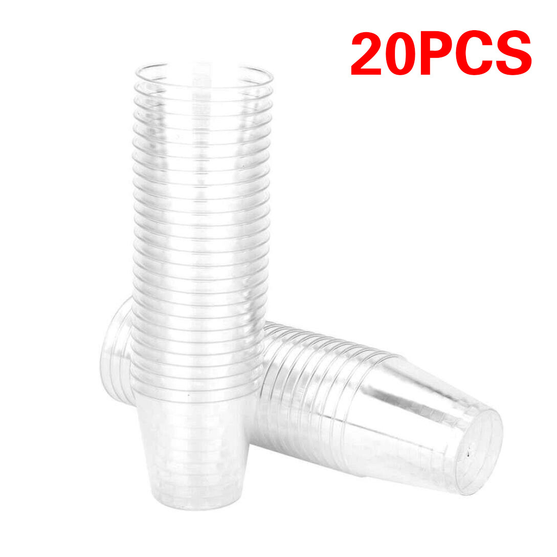 Hourser 100Pcs Clear Plastic Disposable Cups High Grade Plastic ...