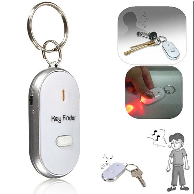 Blue Anti-Lost Key Finder Locator Keychain Whistle Beep Sound Alarm LED ...