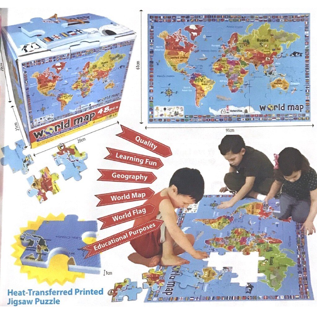 EDUCATIONAL WORLD MAP PUZZLE | Lazada