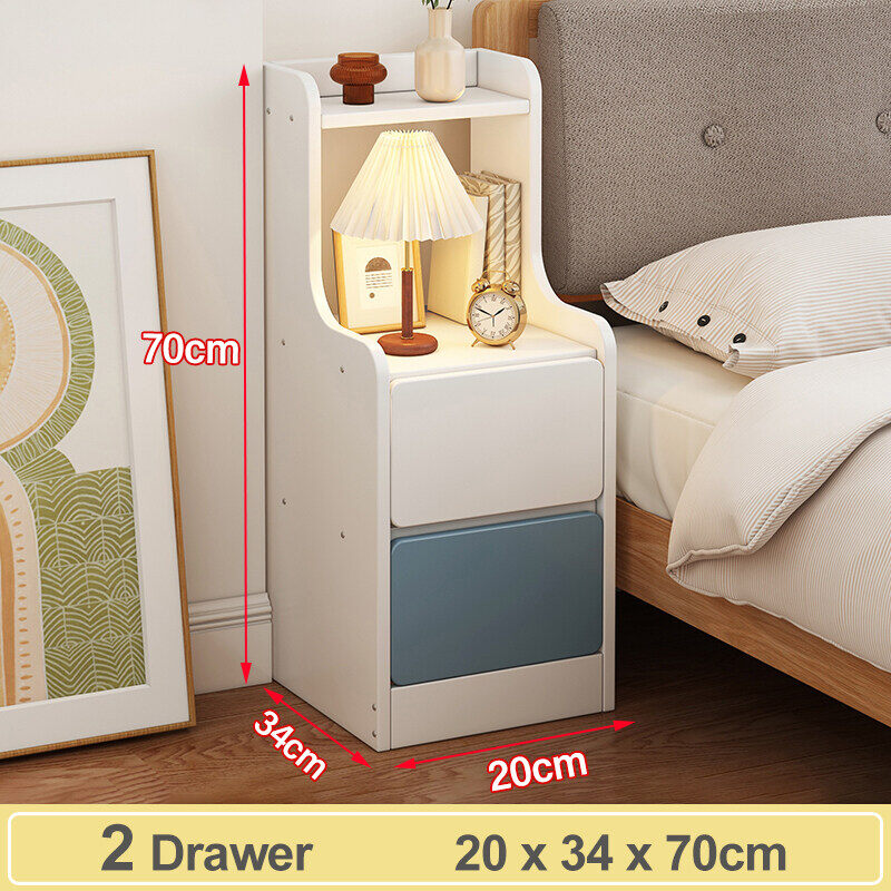 QUANU-【Ready Stock】Nordic Bedside Table Side Locker Bedroom Storage ...