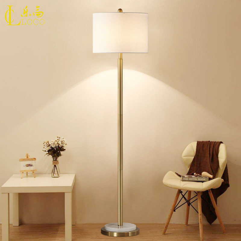 LOCO LIGHT Light Luxury Metal Marble Floor Lamp Bedroom Bedside Lamp ...