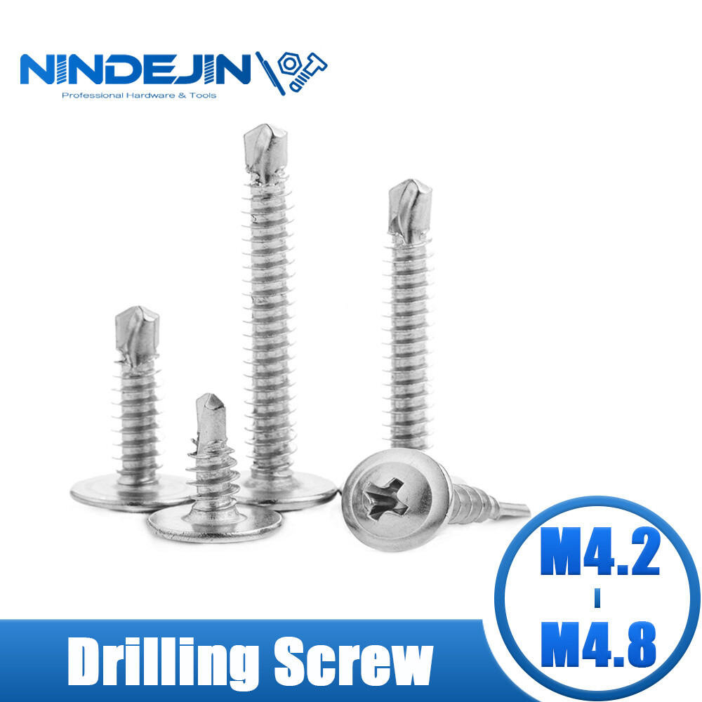 NINDEJIN 30pcs washer head phillips self drilling tapping screw 410 ...